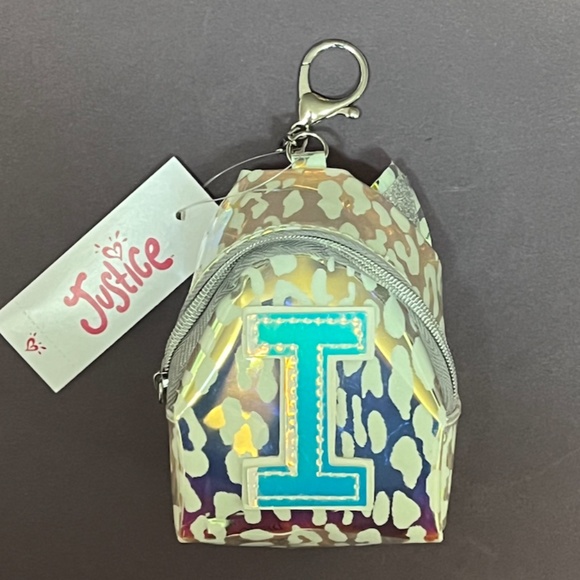 Justice | Bags | Nwt I Silver Justice Mini Backpack Pouch Key Chain ...